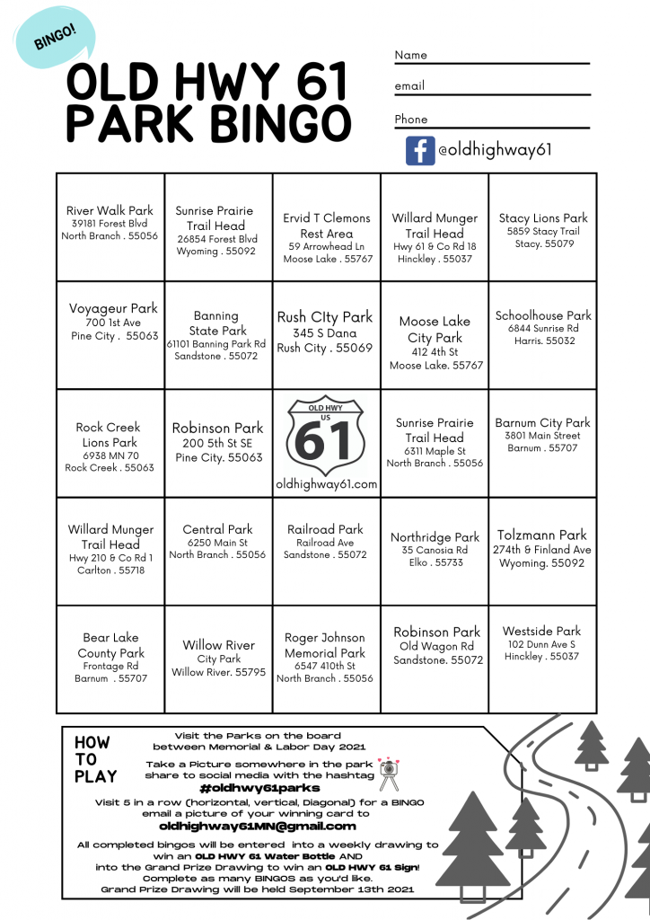 Old HWY 61 Park Bingo Game – Lent Township – Stacy, MN